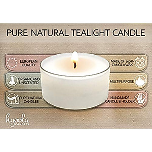 Hyoola Pure Jumbo Tealight Candles - 100% Natural Candles Non Toxic - 10 Hour XL Vegan Tea Lights Candles in Clear Cup - 8 Pack