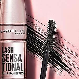 Maybelline Lash Sensational Washable Mascara, Lengthening and Volumizing for a Full Fan Effect, Very Black, 1 Count