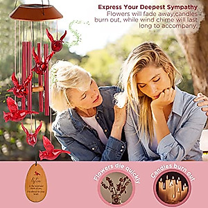 Cardinal Bird Solar Wind Chimes,Gardening Gift for All Father,Stepdad,Grandpa,Husband,Men,mom,Grandma,Women,Aunt,Daughter,Nana,Sister,Mother Birthday Gift, Perfect for Patio, Christmas Decorations