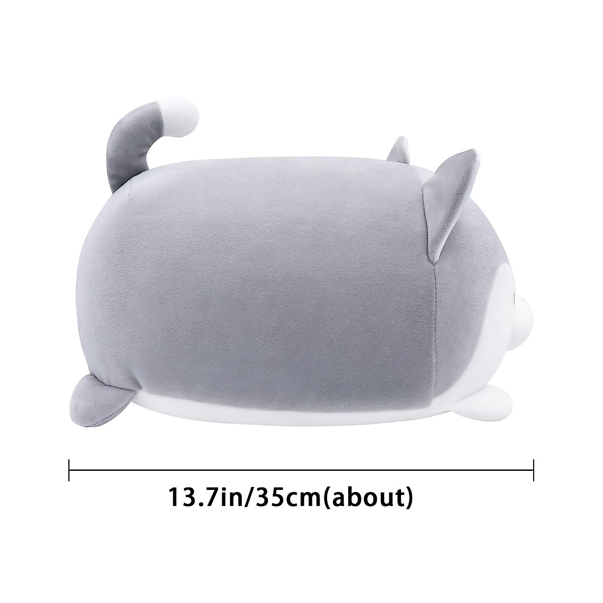 Achwishap Husky Plush Pillow 13.7‘’ Huskie Stuffed Animal,Soft Kawaii Plushie Large Hugging Pillow for Kids Girls Boys,Gray