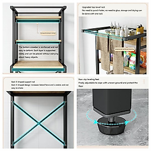 VHBVDFC Over Washer and Dryer Storage Shelf, Tall Bathroom Cabinet Organizer, 3-Tier Laundry Room Organization and Storage Rack, Laundry Room Shelves for Small Space(White)