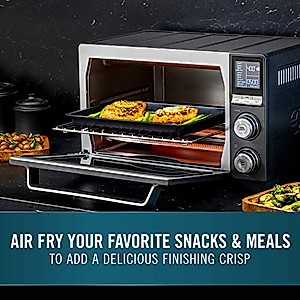 Calphalon Air Fryer Oven, 11-in-1 Toaster Oven Air Fryer Combo, 26.4 QT/25 L, Fits 12" Pizza, Stainless Steel