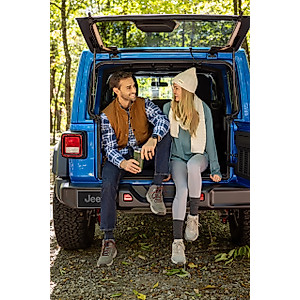 Jeep Men's Performance Wool Hiking Crew Socks-2 Pair Pack-Heavyweight Cushioned Comfort, Black, 8-12