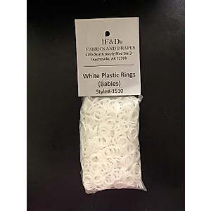 Fabrics and Drapes -100 Pack Sew On UV White Rings for Shades - Roman Shade Rings