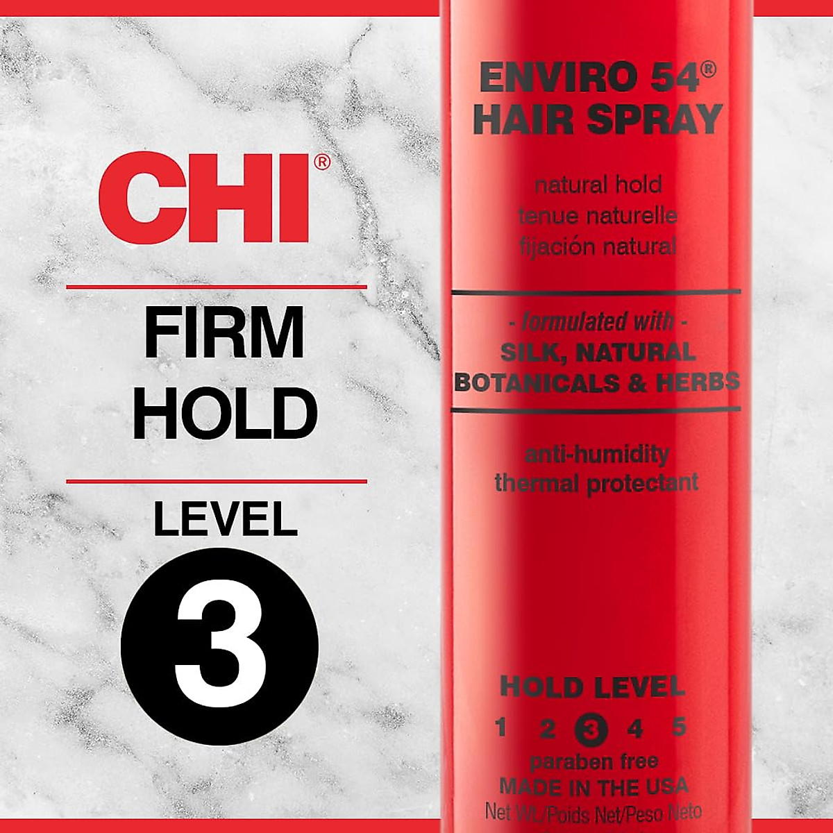 CHI Enviro 54 Hairspray, Natural Hold, Lightweight Spray to Finish & Secure A Variety of Hairstyles, Sulfate & Paraben-Free, 2.6 Oz