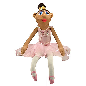 Melissa & Doug Ballerina Puppet (Tina Prima) with Detachable Wooden Rod, Multicolor