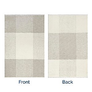 nuLOOM 3' x 5' Versa Collection Reversible SuperiorWash Area Rug, Machine Washable, Stain-Resistant, Easy Storage, Oeko-TEX Certified, Kirby Cream