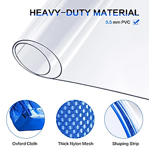 GEAMSAM Clear Backpack Heavy Duty Large Transparent Backpack with Reinforced Bottom Multi-pockets for College, Travel, Workplace Security - Blue