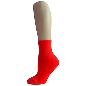 COUVER Youth Kids Sports Quarter Athletic Socks, RED, Size Youth Large