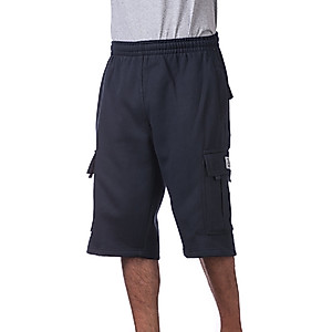 Pro Club Men's Fleece Cargo Short, Navy, X-Large
