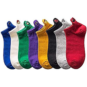 Low cut casual socks for women, Fashion Patterned Fun Cotton Socks Novelty Ankle Socks 6 Pairs