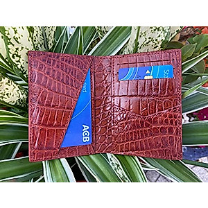 Double side Brown Crocodile Alligator leather skin Credit Cardholder, leather credit cardcase, leather creditcard cover