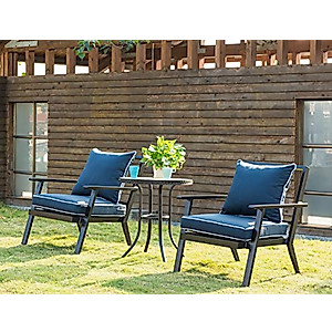QILLOWAY Outdoor/Indoor Furniture Cushions Set,Replacement Deep Seat Cushion for All Weather Patio Chair Furniture (Navy Blue)