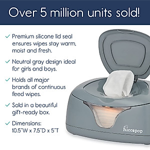 hiccapop Baby Wipe Warmer and Baby Wet Wipes Dispenser | Baby Wipes Warmer for Babies | Diaper Wipe Warmer with Changing Light