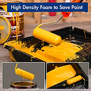 WORKPRO 12-Pack Foam Paint Roller 4 inch, Small Paint Roller Kit, Mini Paint Roller for Painting Walls, Cabinets, Doors, Fences, etc.