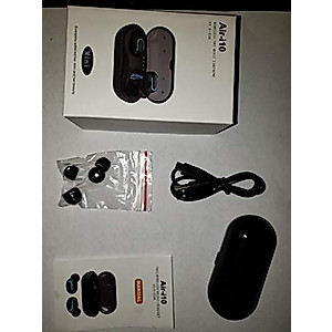 STech Air-i10 True Wireless Earbuds Bluetooth v5 Headphones, Waterproof, Incredible Stereo Hi-Fi Sound, 200H Standby, Auto Pairing, Auto Charging, Charging case (Black)