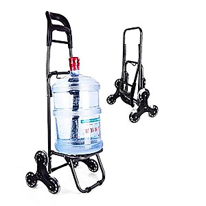 Shopping Trolley on Wheels Multi Function Shopping Cart Climb Stairs Collapsible Crystal Wheel Trolley Lever Car Luggage Cart Contains Cloth Bag Storage Hand Trucks,Coffee Color ,Shoppin