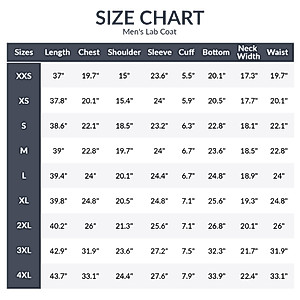 VOGRYE Professional Lab Coat for Men Women Long Sleeve, White, Unisex M