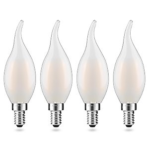 AIELIT Frosted E12 LED Candelabra Bulb, 2 Watt(25W Equivalent), Soft Warm 2700K, Dimmable CA10 Flame Tip LED Light Bulbs for Pendant Chandelier Ceiling Fans, 4-Pack