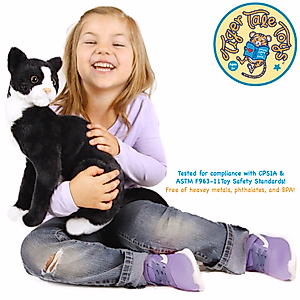 VIAHART Tate The Tuxedo Cat - 14 Inch Stuffed Animal Plush Black and White Kitten - by Tiger Tale Toys