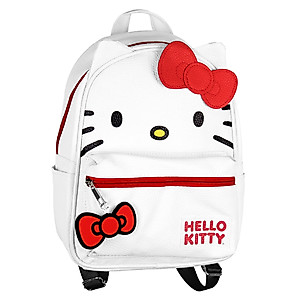 Hello Kitty Signature Bow Face and 3D Ear Design Faux Leather Mini Backpack
