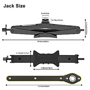 IMAYCC 3 Ton (6609 lbs) Car Jack - Bi-Directional Scissor Jack for Sedan, Coupe, SUV, MPV & More