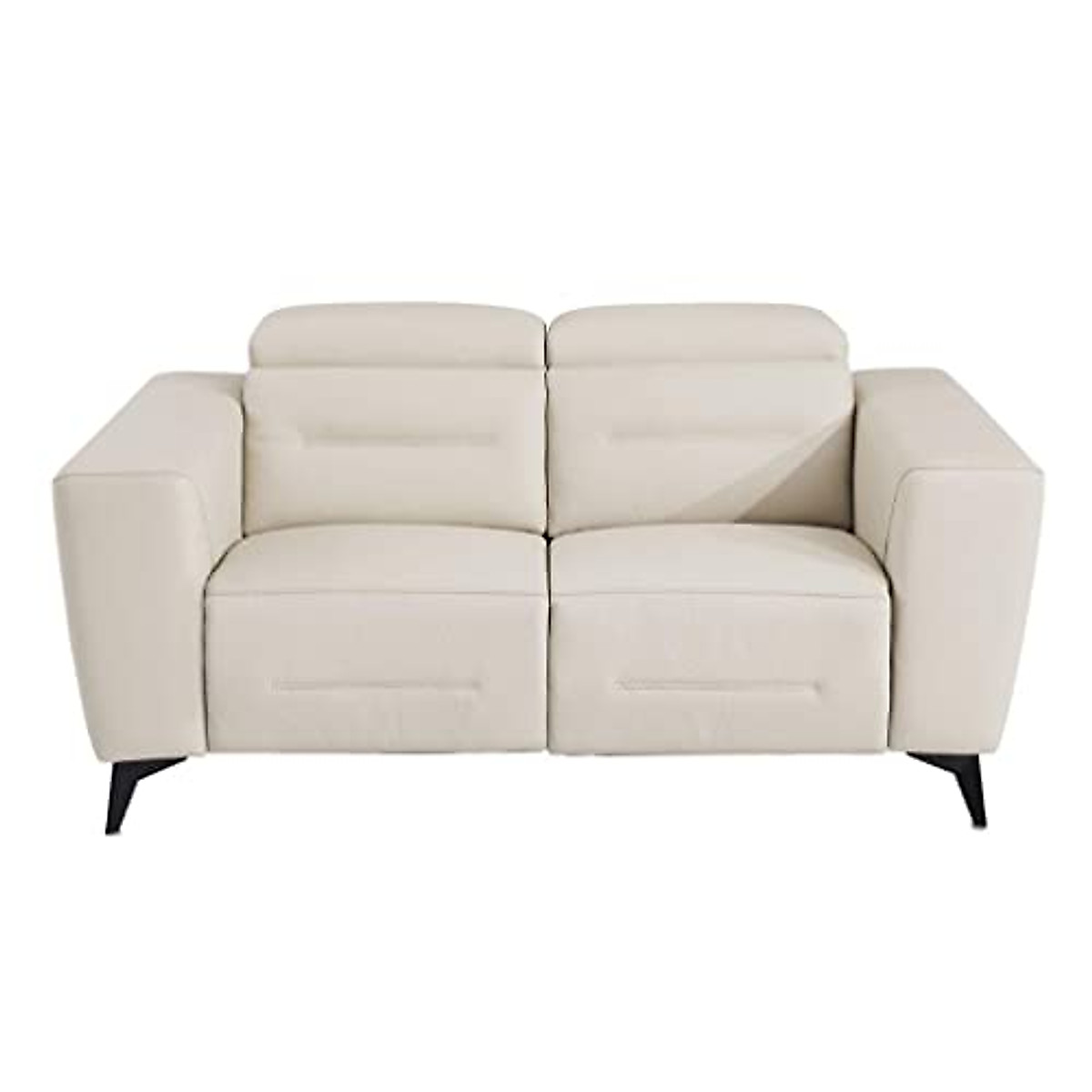 Blackjack Furniture Ferrara Power Reclining Sofa Loveseat with USB Ports to Charge Devices, Adjustable Multi-Position Headrests, Wall Hugger Design, 64.3" W, Beige