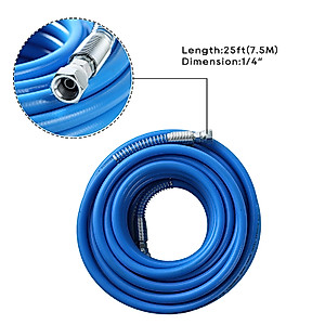 NATGAI 1/4 inch High Pressure Airless Paint Sprayer Hose 3300PSI Sprayer Flexible Fiber Tube (25ft)
