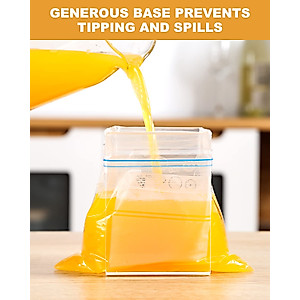 SOGUAOLO Ziplock Bag Holder,Baggy Rack Holder for Food Prep Bag,Food Storage Bag Stand,Hands-Free to Pour Leftovers,Filling Zip Lock Freezer Bag Stand,Comes with both Quart & Gallon Sizes (2 Pack)