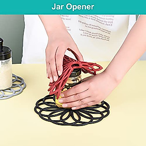 SPUVGVC Silicone Trivets for hot Dishes&Pots&Pans-Non Slip Hot Pads for Kitchen, Modern Heat Resistant mats for Counter&Table Top, Multi Use Trivet Mat-Pot Holders for Table, Dark Grey Set of 3