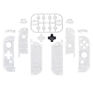 eXtremeRate Transparent Clear Joycon Handheld Controller Housing (D-Pad Version) w/Full Set Buttons, DIY Replacement Shell Case for Nintendo Switch & Switch OLED Joy-Con – Console Shell NOT Included