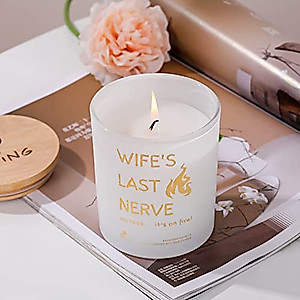 Funny Lavender Vanilla Soy Wax Candles - Candle Gift for Women (Wife's Last Nerve)