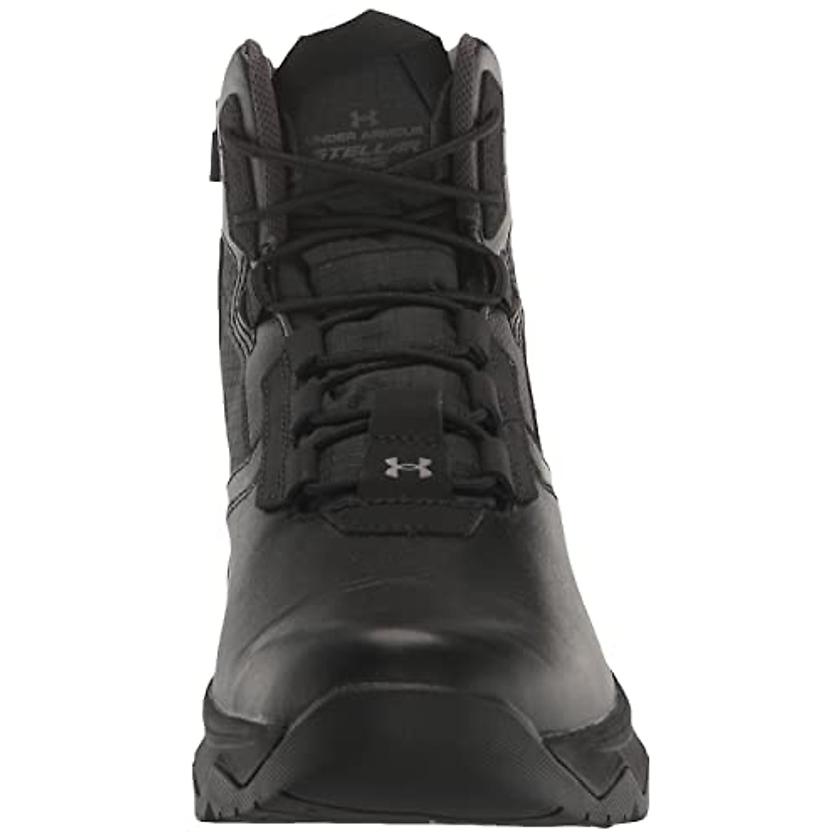 Under Armour Men's Stellar G2 6" Side Zip Lace Up Boot Military and Tactical, (001) Black/Black/Pitch Gray, 11