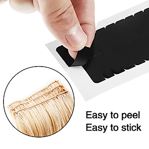Blulu 360 Pcs Hair Extension Tape Tabs Bulk Double Sided Strong Adhesive Hair Tape in Extension Replacement Wig Strip Waterproof Beauty Tool for Hair Lace Wigs Toupee Hairpiece Supply(Black)
