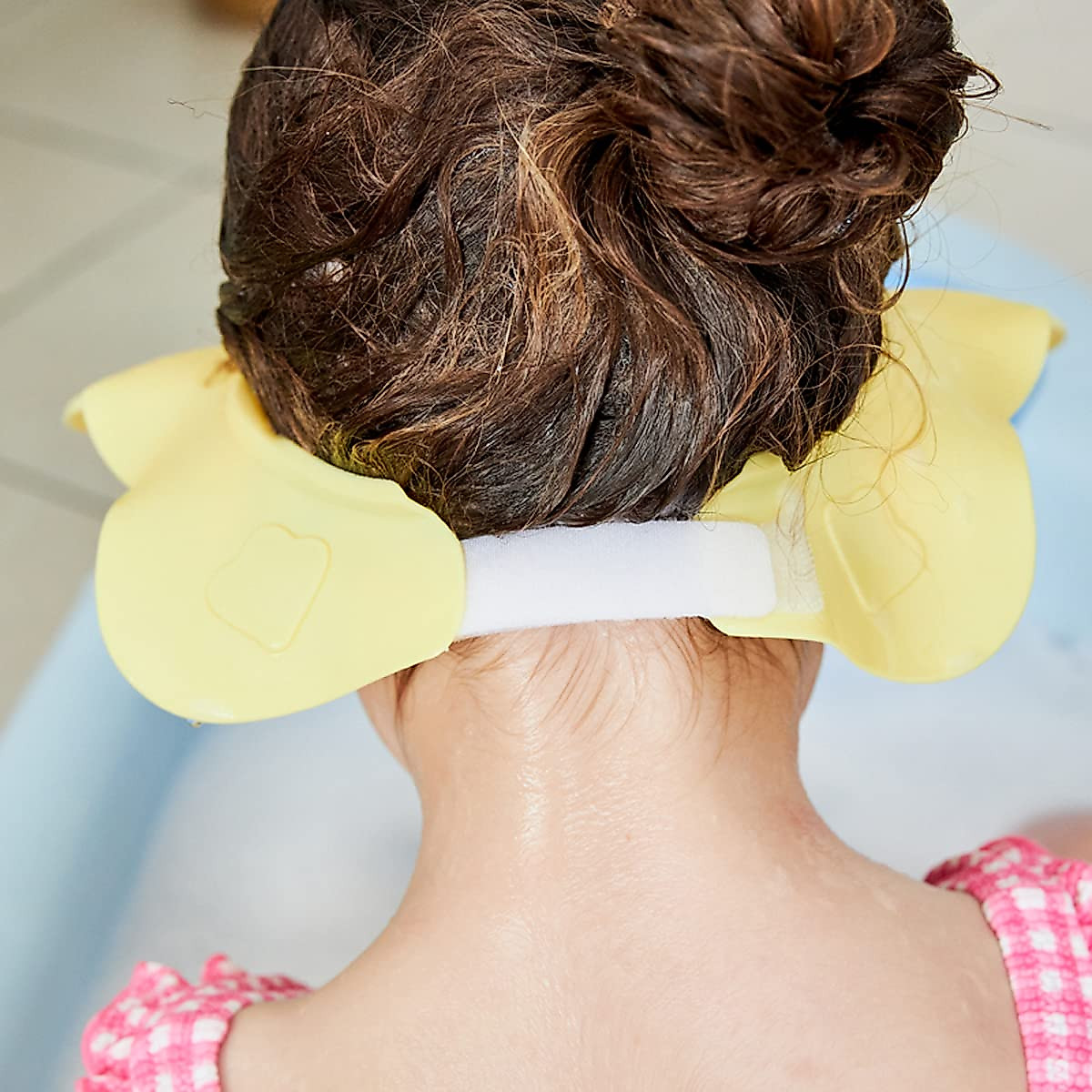 Baby Shower Cap Shampoo Visor Shield hat Kids Bath Washing Hair Rinser Prevents Water from Pooling in Face for Protector Toddler Children(Yellow)