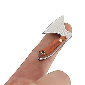 Epichao 2pcs Axe Shape Mini Pocket Knife Small Keychain Hatchet Tiny Thumb Multitool Box Cutter Tools