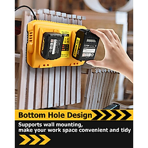 DCB102 Replacement for Dewalt Battery Charger Station Comaptible with Dewalt 12V/20V Battery Charger Work with Dewalt 20V Battery and Tools（Yellow）