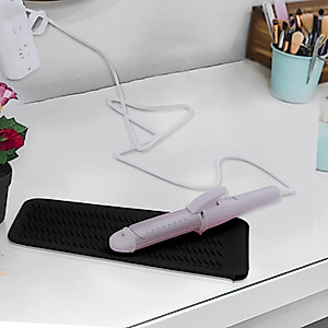 1Pack Silicone Heat Resistant Mat Pouch for Hair Straightener, Curling Iron, Flat Iron and Hot Hair Tools Black