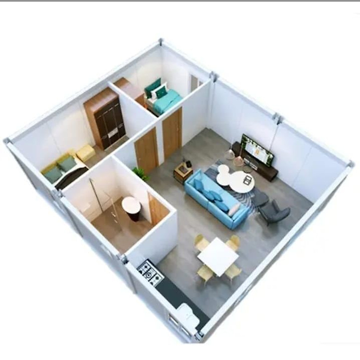 20 Feet Luxury Foldable Tiny House Prefab Villa for Living, Office, Meeting Room, and Classroom - Modern Tiny Home to Live in or Work from Home