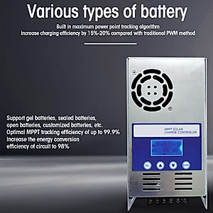 MPPT Solar Controller 12 24 36 48V Increase 15% to 20% Efficiency Tracking Efficiency 99.9% IP21 Waterproof Auto Adjustment Intelligent Identification Protection Function