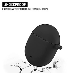 Haotop Soft Silicone Shockproof Protective Skin Case Cover Compatible with Google Pixel Buds 2 (Black)