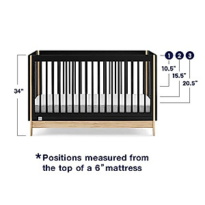 babyGap by Delta Children Tate 4-in-1 Convertible Crib - Greenguard Gold Certified, Ebony/Natural