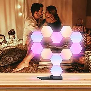 Yescom APP Control Hexagon LED Lights 10 Pack WiFi Wall Hex Light Gifts Gaming Room Bedroom Decor Work with Alexa Google