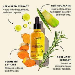 JVN Trusted Trio Essentials Set Travel - Mini Complete Size Air Dry Cream, Full Size Pre-Wash Scalp Treatment Oil, and Instant Recovery Heat Protectant Leave-In Serum