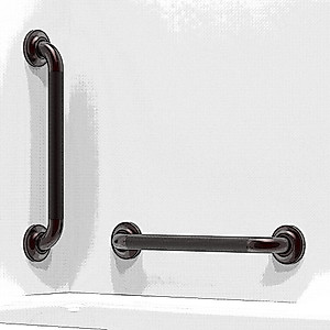 AmeriLuck 16 inches Grab Bar with Knurled Anti-Skid Grip, ADA Compliant 500lbs Supporting, Stainless Steel (Pack of 2, Orb)