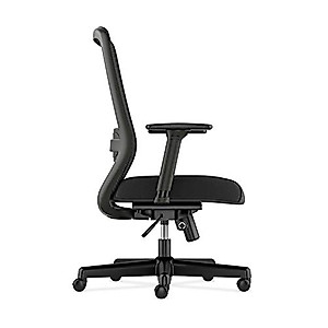 HON Exposure Mesh Task Computer Chair with 2-Way Adjustable Arms for Office Desk, Black (HVL721), Back