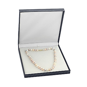 The Pearl Source 14K Gold 8-9mm AAA Quality Multicolor Freshwater Cultured Pearl Necklace for Women in 16" Choker Length