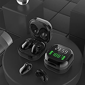 SMIDOW Wireless Earbuds Bluetooth in Ear Light-Weight Headphones Built-in Microphone Immersive Premium Sound with Charging Case (Black)