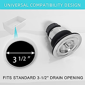 GETPRO Kitchen Sink Drain Strainer 3-1/2 Inch Sink Strainer Assembly Kit 304 Stainless Steel Removable Deep Waste Basket and Sealing Lid Kitchen Sink Drain Assembly Kit for Standard Kitchen Sink