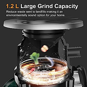 HISSUN Garbage Disposal, 3/4 HP Continuous Feed Kitchen Garbage Disposer with Power Cord, Household Food Waste Disposer with Super Quiet Motor & Flange Included - White